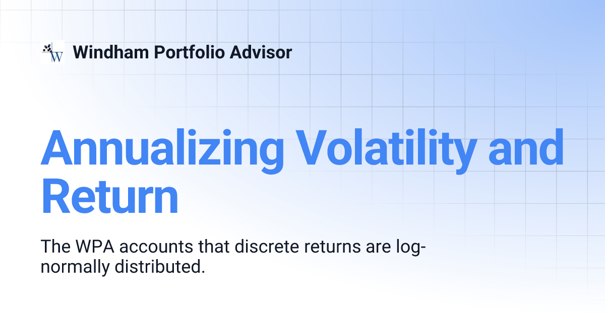 Annualizing Volatility and Return | Windham Portfolio Advisor