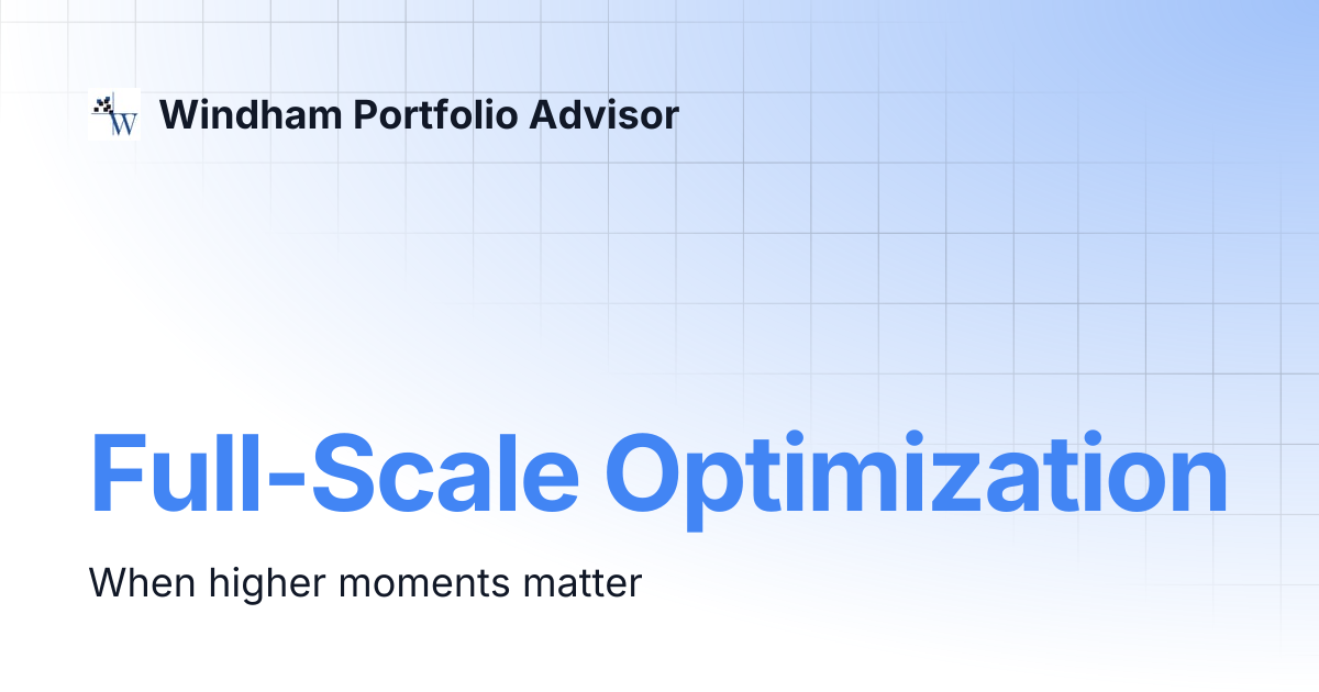 Full Scale Optimization Windham Portfolio Advisor